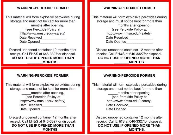 PPT - WARNING-PEROXIDE FORMER PowerPoint Presentation, free download ...