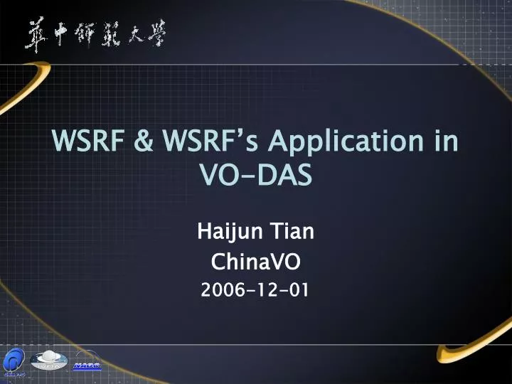 PPT - WSRF & WSRF’s Application in VO-DAS PowerPoint Presentation - ID ...