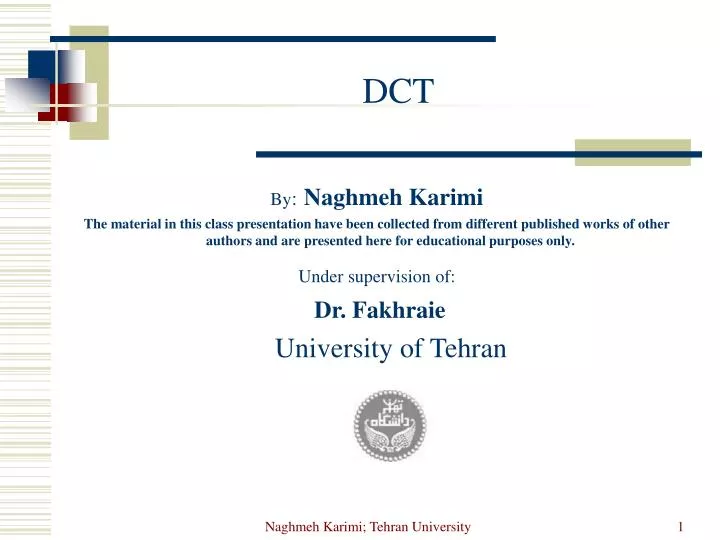 PPT - DCT PowerPoint Presentation, free download - ID:1723737