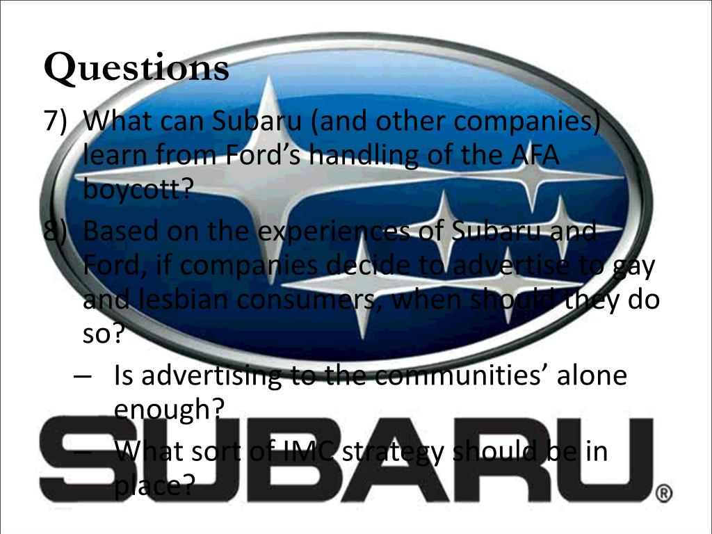 PPT - Entirely Comfortable with Its Orientation: Subaru’s Successful ...