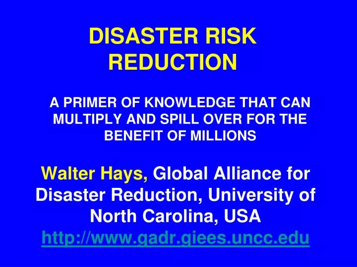 PPT - DISASTER RISK REDUCTION PowerPoint Presentation, free download ...
