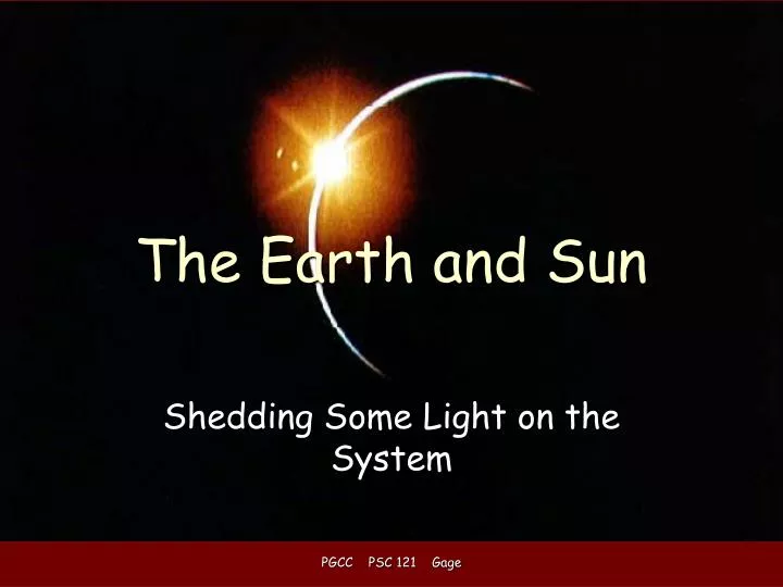 PPT - The Earth and Sun PowerPoint Presentation, free download - ID:1724516