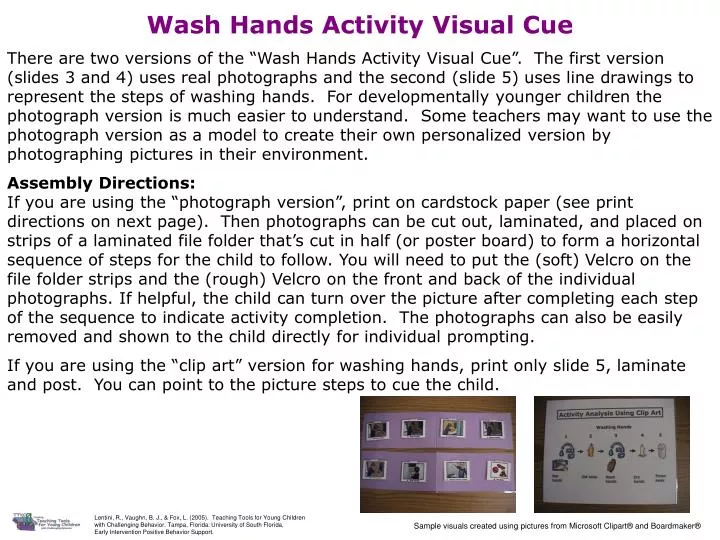 PPT - Wash Hands Activity Visual Cue PowerPoint Presentation, free ...