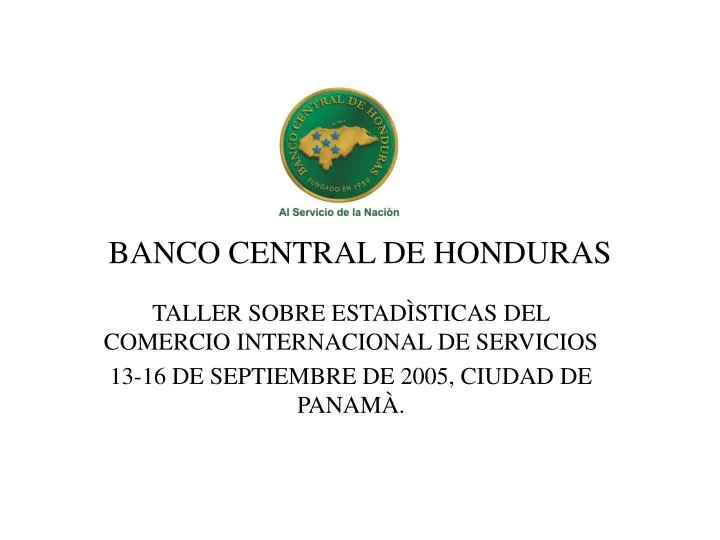 PPT - BANCO CENTRAL DE HONDURAS PowerPoint Presentation, free download ...