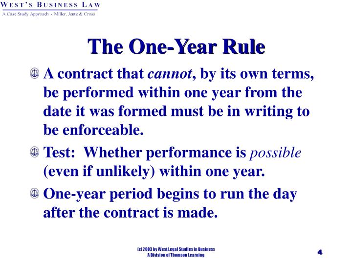 PPT - Chapter 14 Contracts—The Statute of Frauds PowerPoint ...