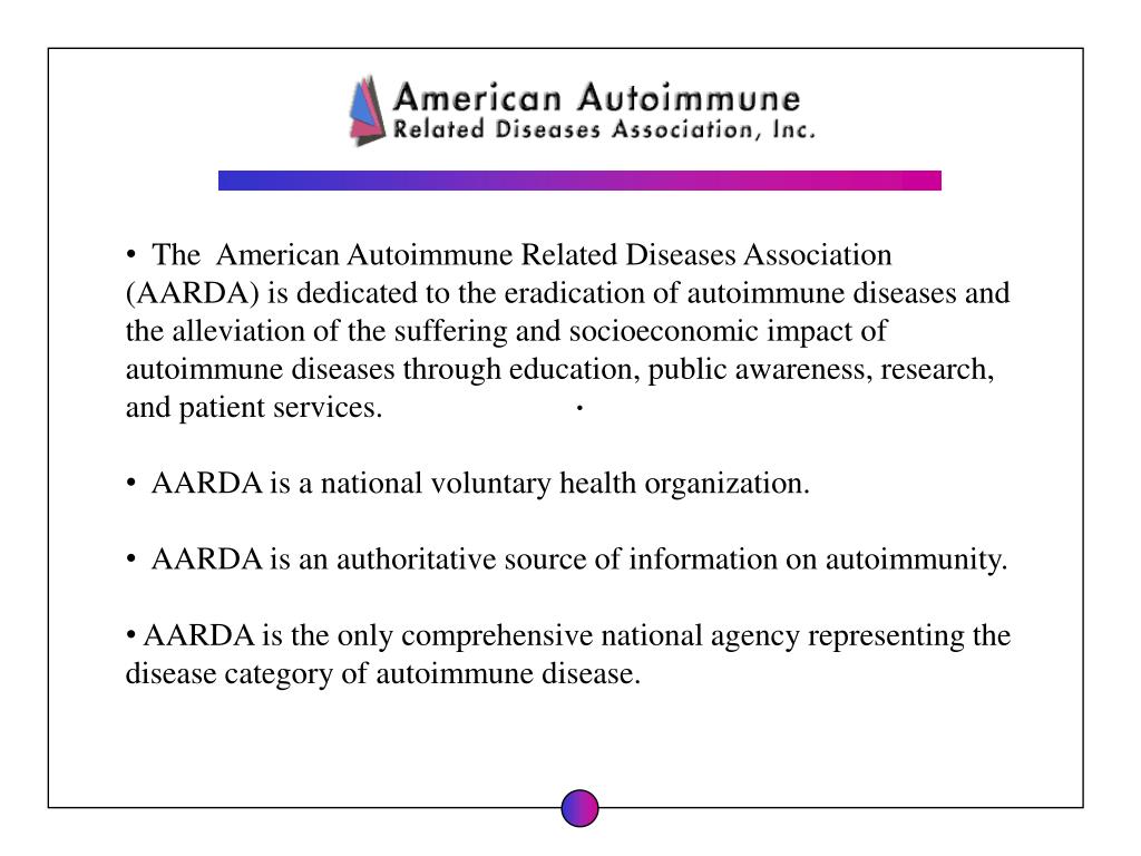 PPT - AARDA conducts national awareness campaigns, supports autoimmune ...