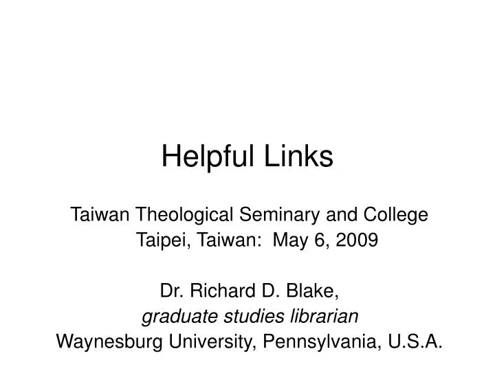 PPT - Helpful Links PowerPoint Presentation, free download - ID:1726570