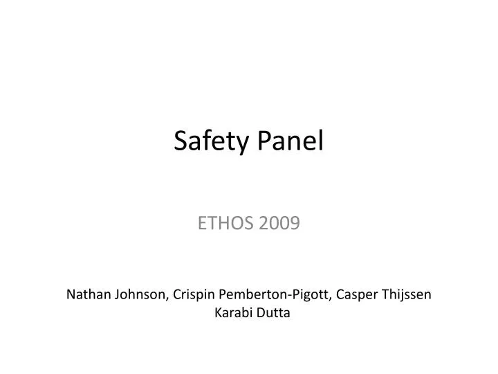 PPT - Safety Panel PowerPoint Presentation, free download - ID:1726951