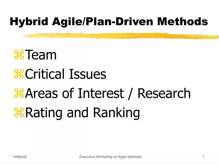 Ppt Hybrid Agile Plan Driven Methods Powerpoint Presentation Free Download Id 1727120