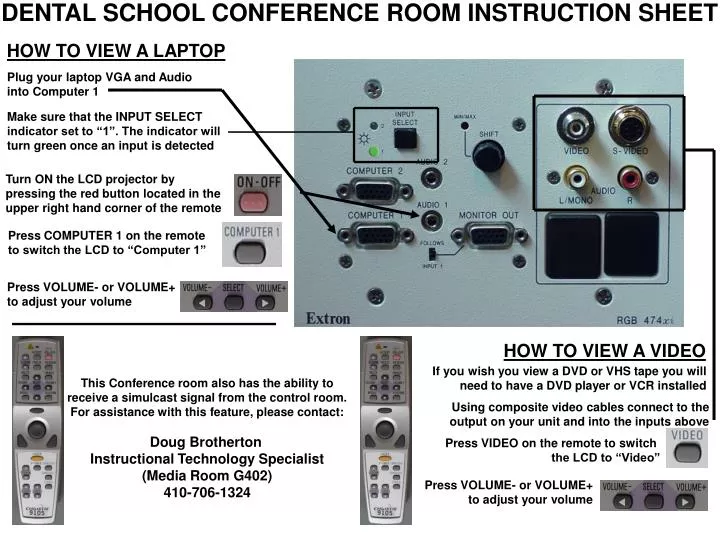 PPT - Plug your laptop VGA and Audio into Computer 1 PowerPoint ...