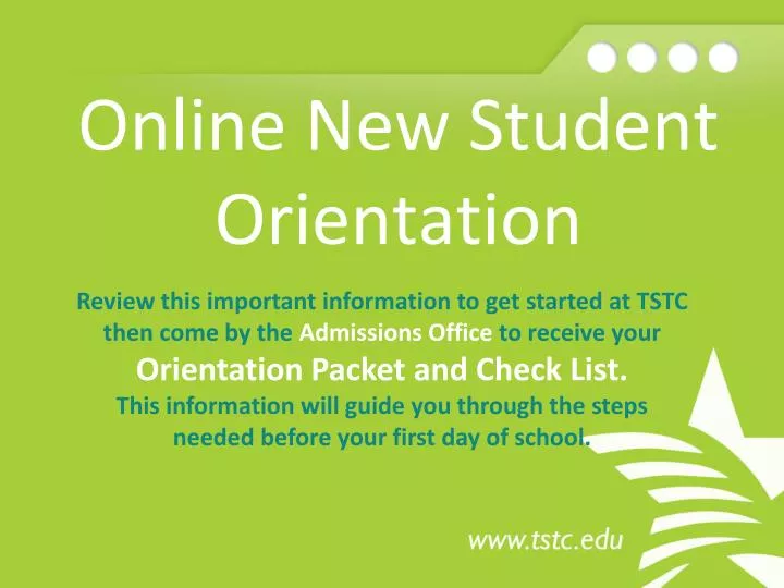 PPT - Online New Student Orientation PowerPoint Presentation, free ...