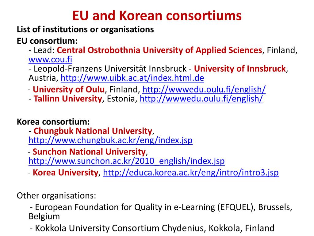 PPT - KOR-EU Leaders for Global Education KE- LeGE Action nr 2010 – 4515 / 001- 001 – CPT EU ...