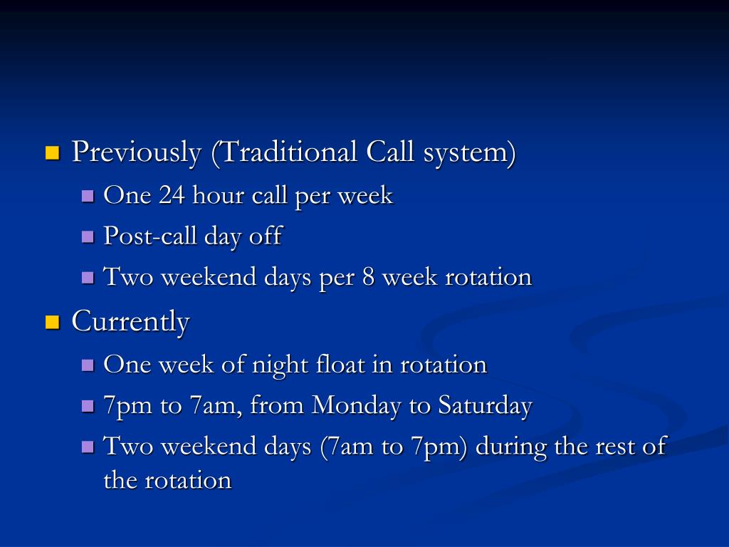 PPT - Medical Student Perception of Night Call in a Night Float System ...