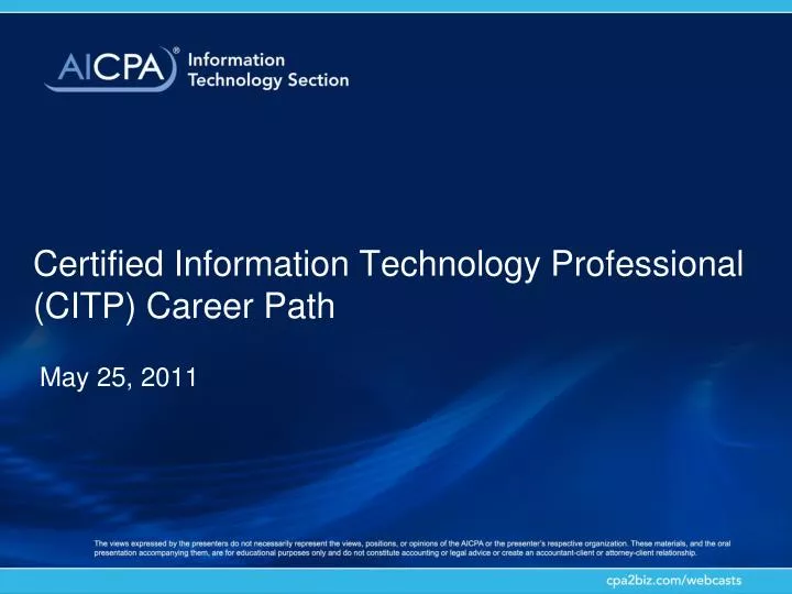 PPT - Certified Information Technology Professional (CITP) Career Path ...
