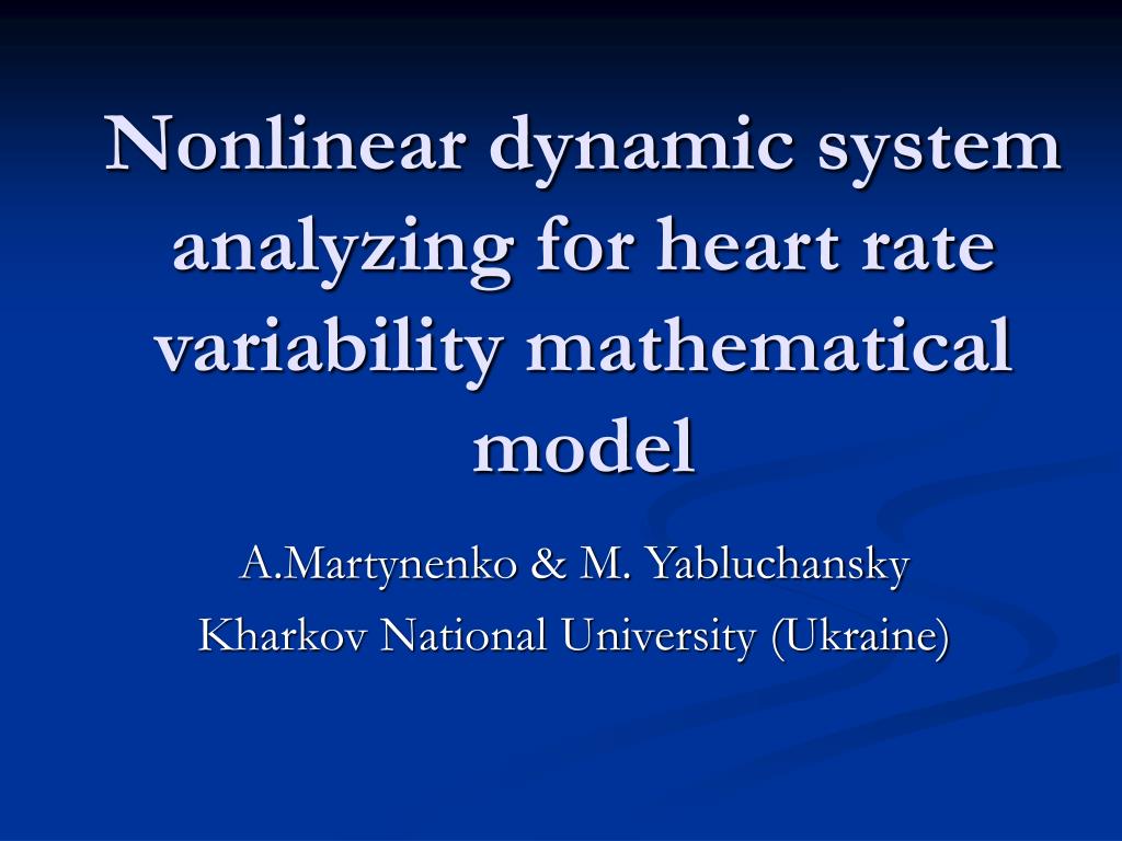 Ppt Nonlinear Dynamic System Analyzing For Heart Rate Variability
