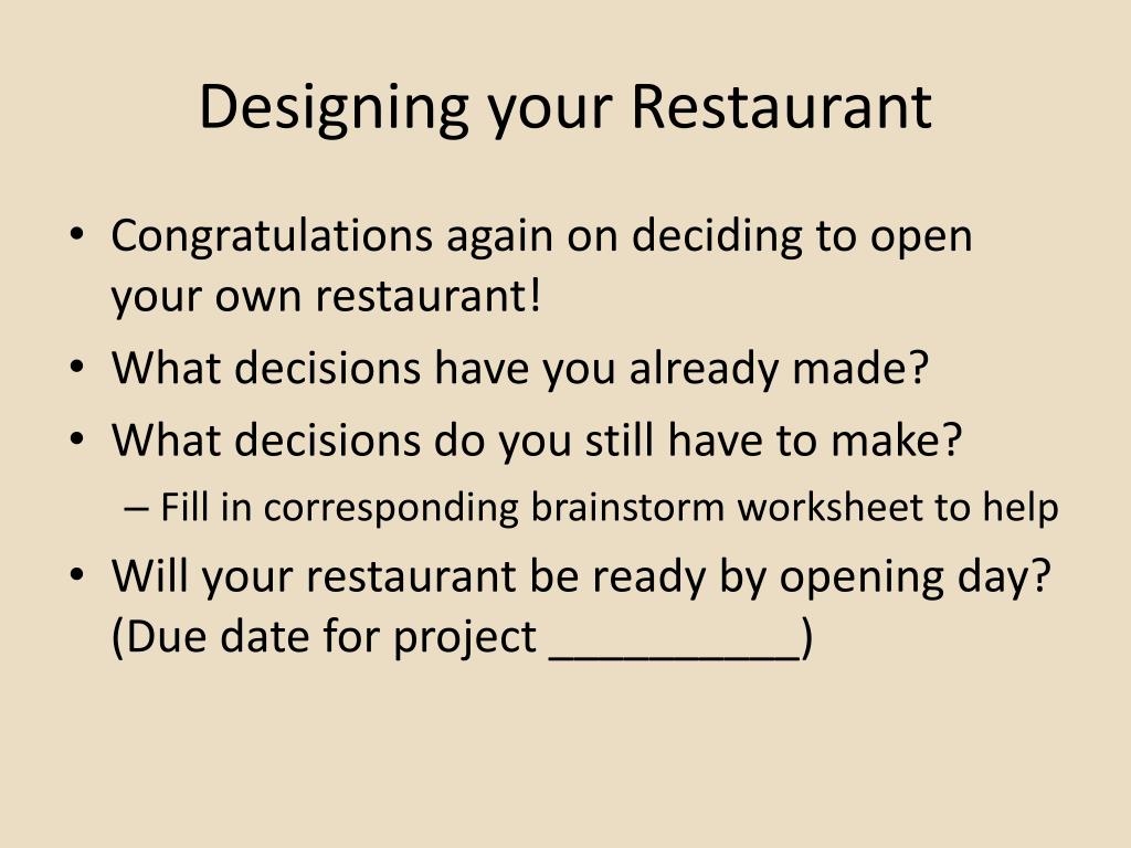 PPT - Designing your own Restaurant PowerPoint Presentation, free ...
