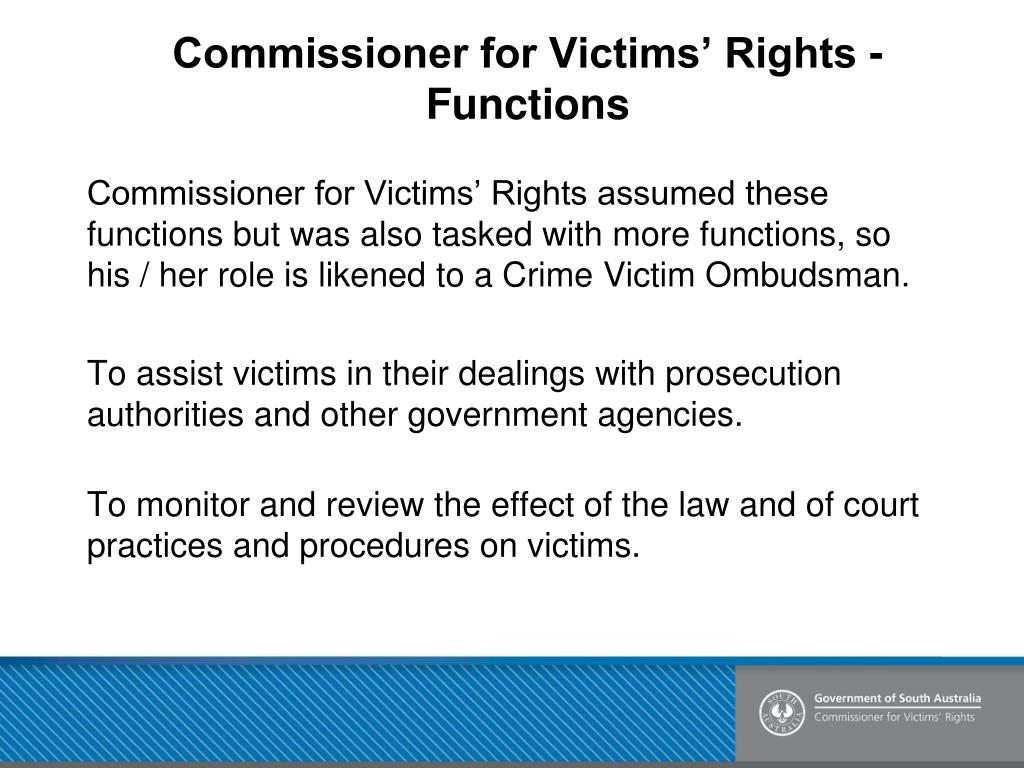 PPT - Victims’ Rights – Why is a Victims’ Rights Commissioner / an ...