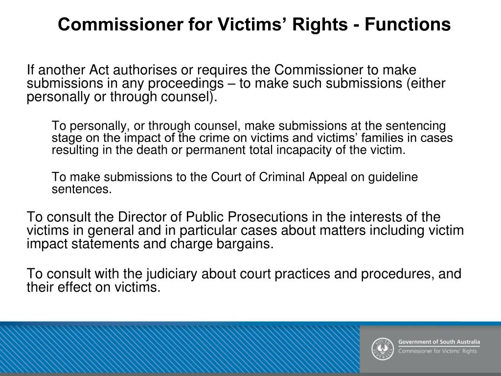 PPT - Victims’ Rights – Why is a Victims’ Rights Commissioner / an ...