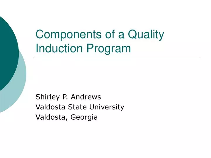 PPT - Components of a Quality Induction Program PowerPoint Presentation ...