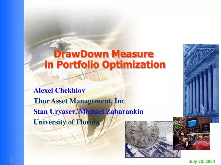 PPT - DrawDown Measure in Portfolio Optimization PowerPoint ...