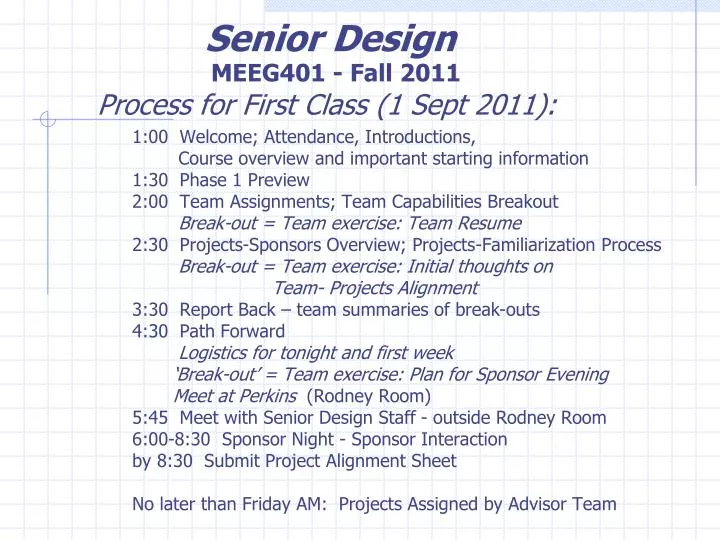 PPT - 1:00 Welcome; Attendance, Introductions, Course overview and ...