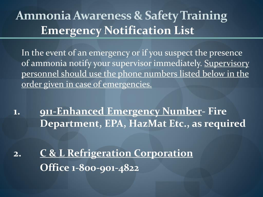 Ppt Ammonia Awareness And Safety Training Powerpoint Presentation Id