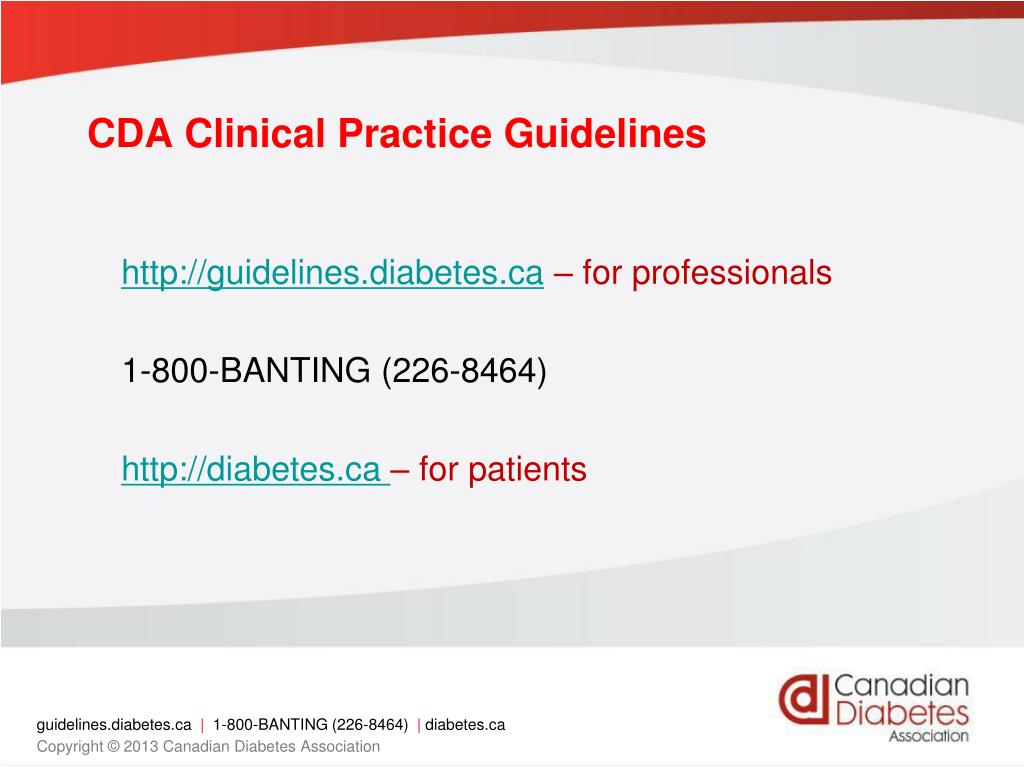 PPT - Canadian Diabetes Association Clinical Practice Guidelines ...