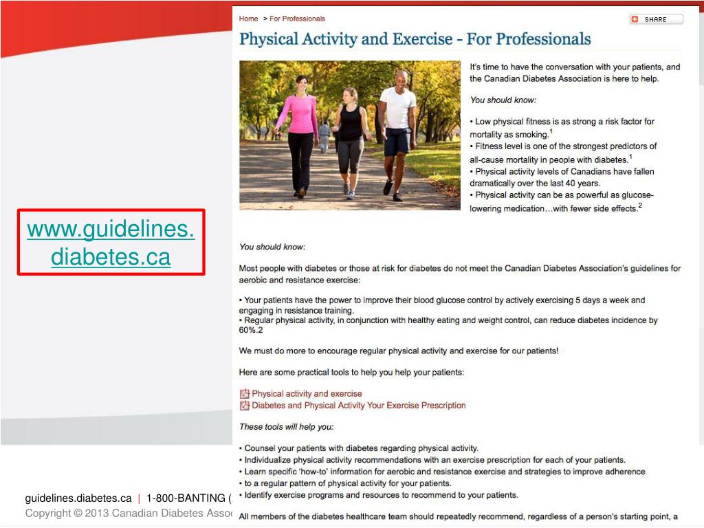 PPT - Canadian Diabetes Association Clinical Practice Guidelines ...