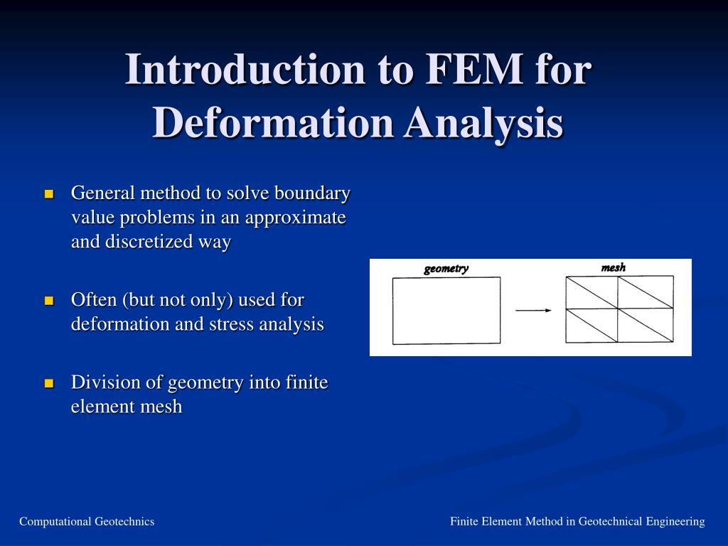 Ppt Finite Element Method In Geotechnical Engineering Powerpoint