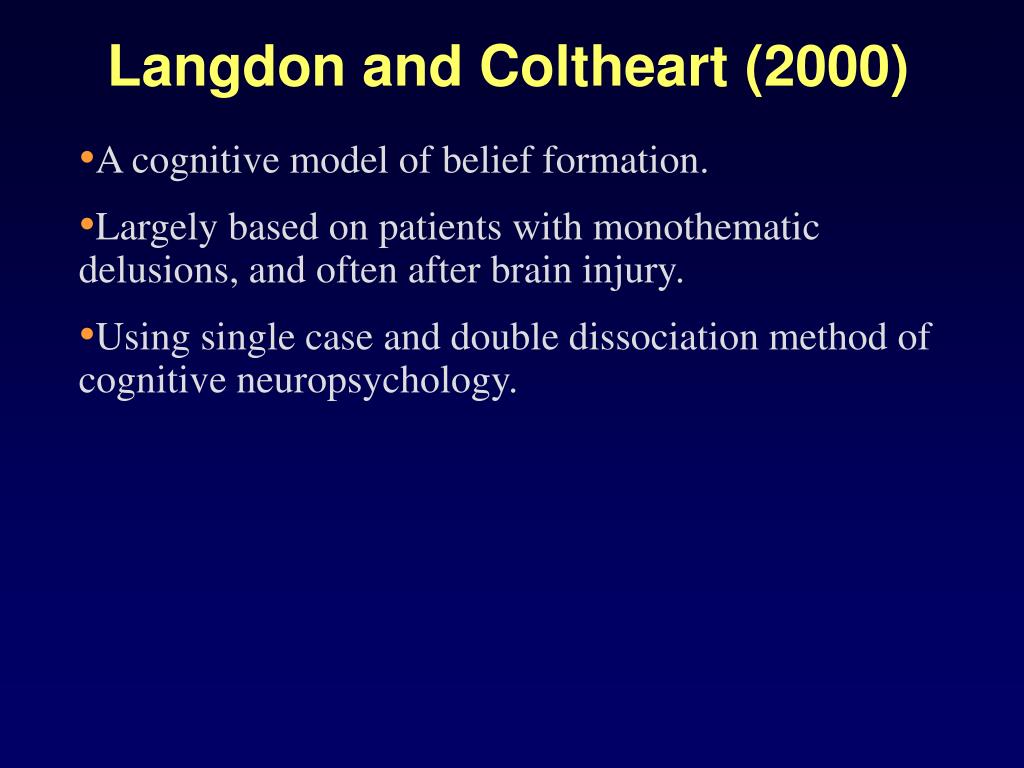 PPT - Neuropsychology of Delusions in Schizophrenia and ...