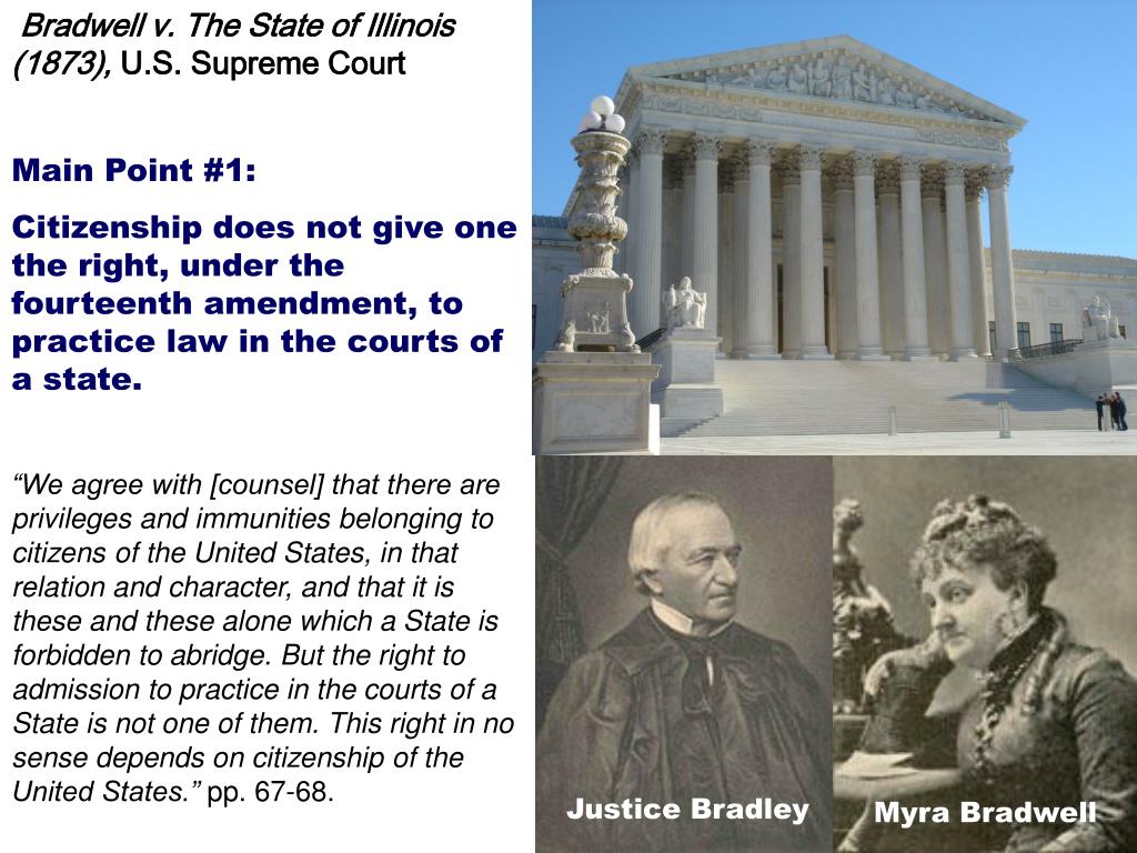 PPT - Myra Colby Bradwell Born in 1831 in Manchester, Vermont ...