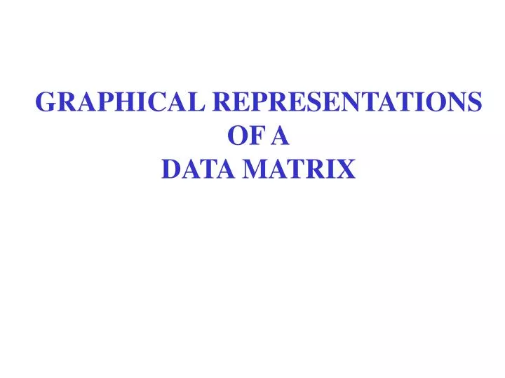 PPT - GRAPHICAL REPRESENTATIONS OF A DATA MATRIX PowerPoint ...