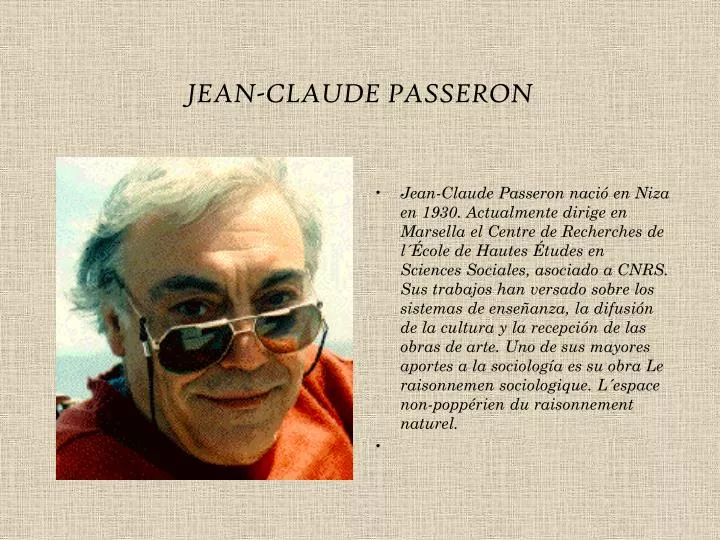 PPT - JEAN-CLAUDE PASSERON PowerPoint Presentation, free download - ID ...