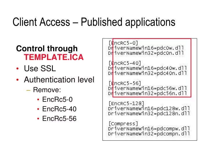 PPT - Client Access – Published applications PowerPoint Presentation ...