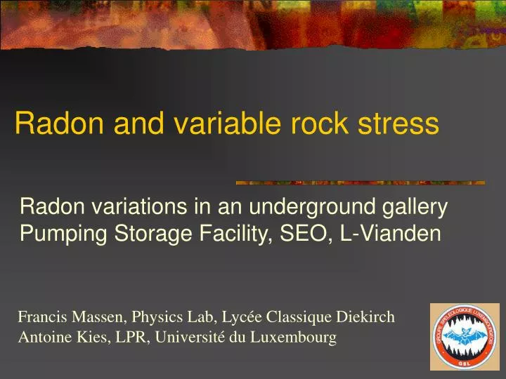 PPT - Radon and variable rock stress PowerPoint Presentation, free ...