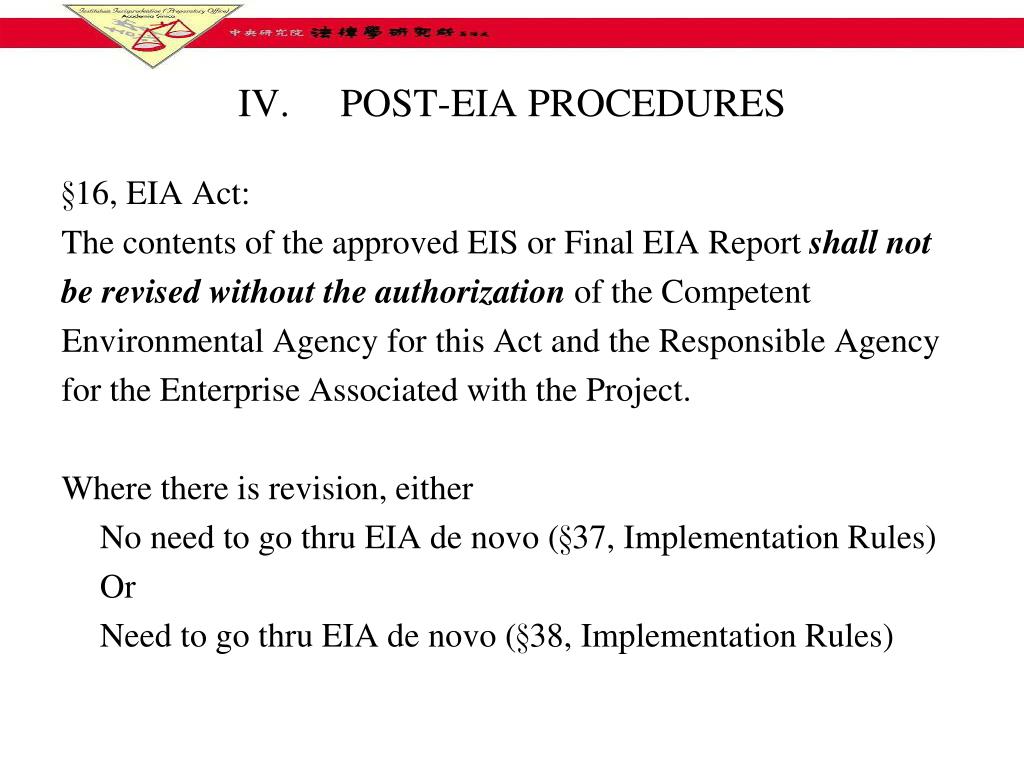 PPT - Environmental Impact Assessment Experience In Taiwan: Reflections ...