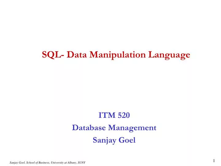 Ppt Sql Data Manipulation Language Powerpoint Presentation Free Download Id1734846 