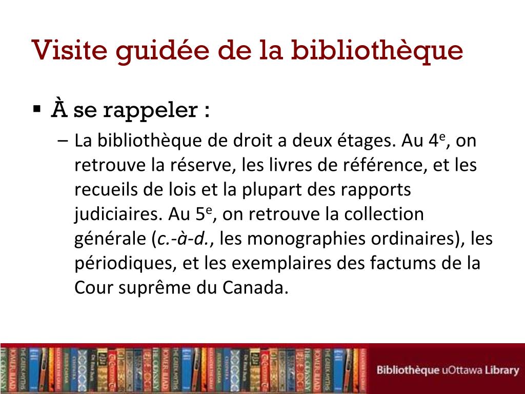 PPT - Julie Lavigne, Bibliothécaire de droit Bibliothèque de droit Brian-Dickson PowerPoint ...