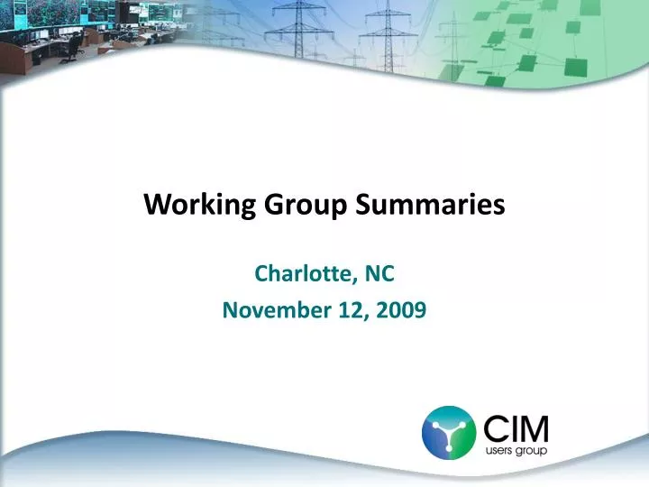 PPT - Working Group Summaries PowerPoint Presentation, free download ...