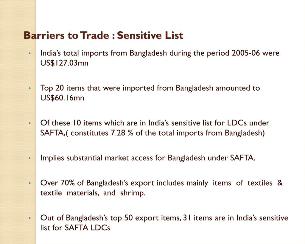 PPT - South Asian Free Trade Agreement (SAFTA): Issues and Implications ...