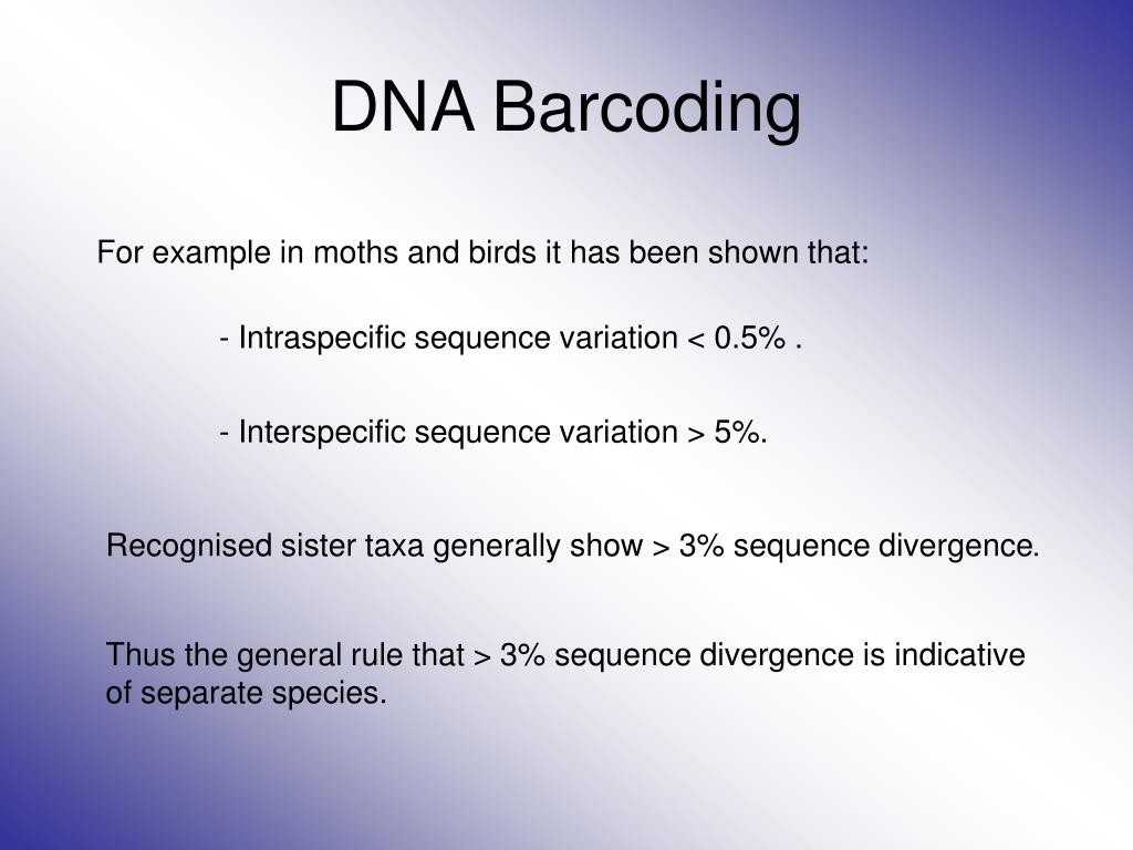 PPT - Ten species in one: DNA barcoding reveals cryptic species in the ...