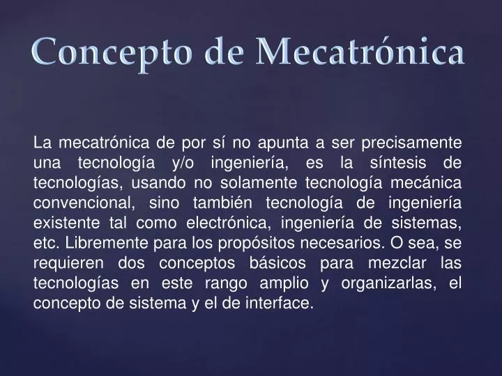 PPT - Concepto de Mecatrónica PowerPoint Presentation, free download - ID:1738238