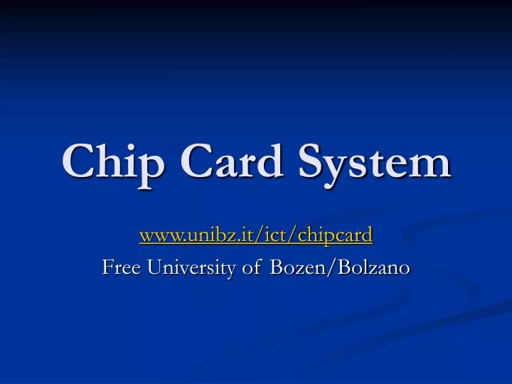 PPT - Chip Card System PowerPoint Presentation, free download - ID:1738788