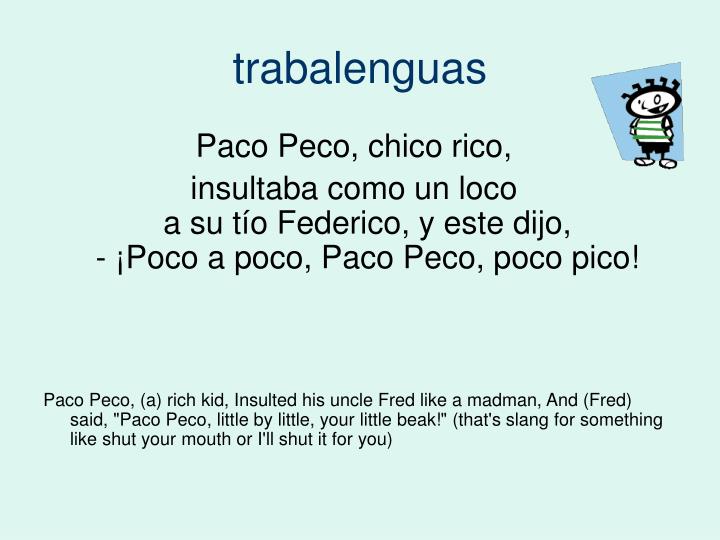 PPT - trabalenguas PowerPoint Presentation - ID:1739040