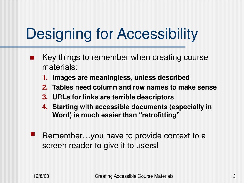 PPT - Accessible Course Materials PowerPoint Presentation, free ...