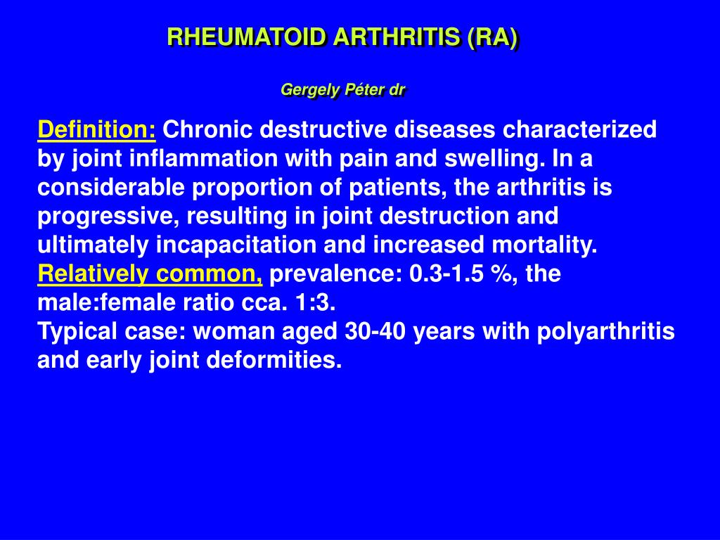PPT - RHEUMATOID ARTHRITIS (RA) PowerPoint Presentation, free download ...
