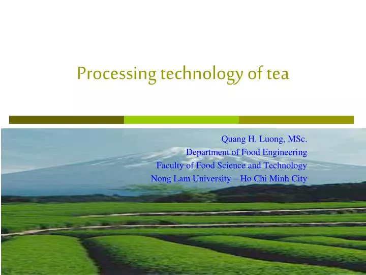 PPT - Processing technology of tea PowerPoint Presentation, free ...
