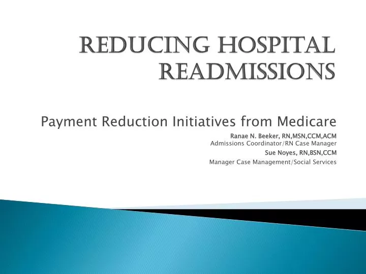 PPT - Reducing Hospital Readmissions PowerPoint Presentation, free ... PPT - Reducing Hospital Readmissions PowerPoint Presentation, free ...