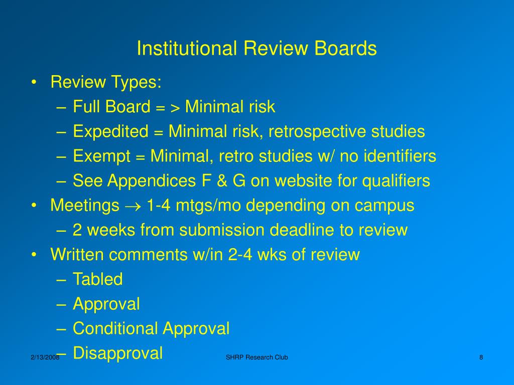 PPT - Institutional Review Board Human Subjects Protection Informed ...
