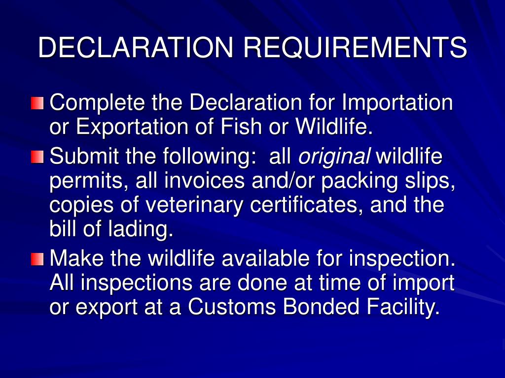 PPT - U.S. FISH & WILDLIFE SERVICE WILDLIFE INSPECTION PROGRAM ...
